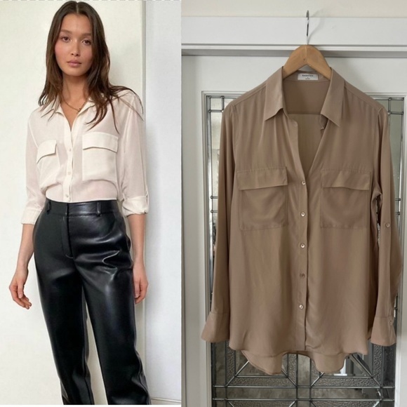 Babaton | Tops | Nwots Babaton Buttonup Silk Blouse | Poshmark